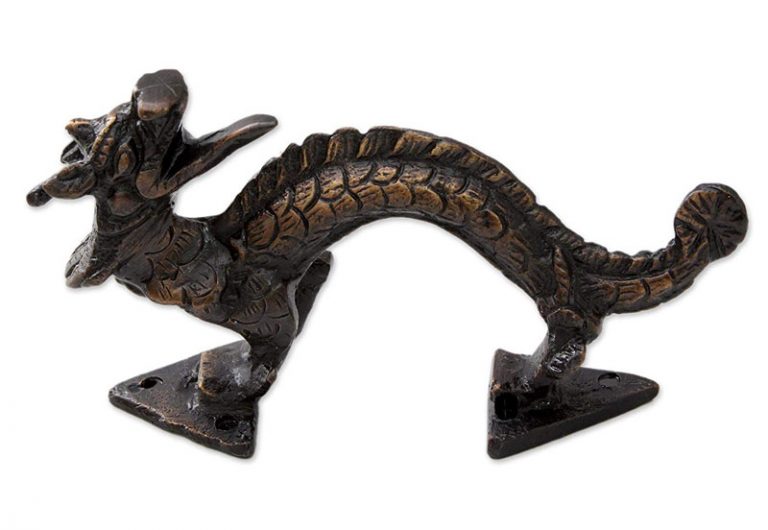 Dragon Door Handle in Brass | Dragon Door Knob | Brass door handles