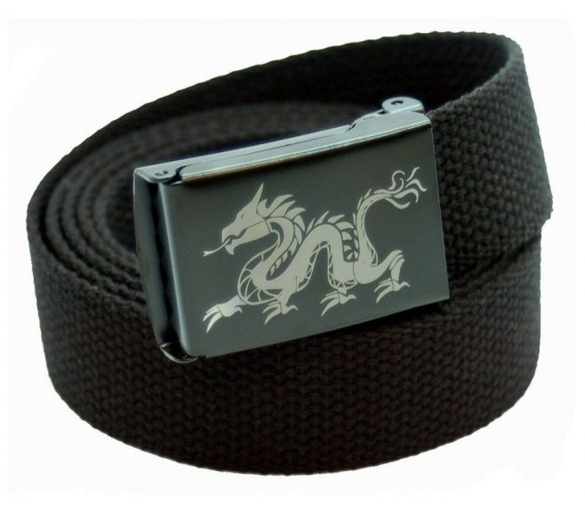 Custom Made Canvas Dragon Belt and Buckle - Everything Dragon Shop