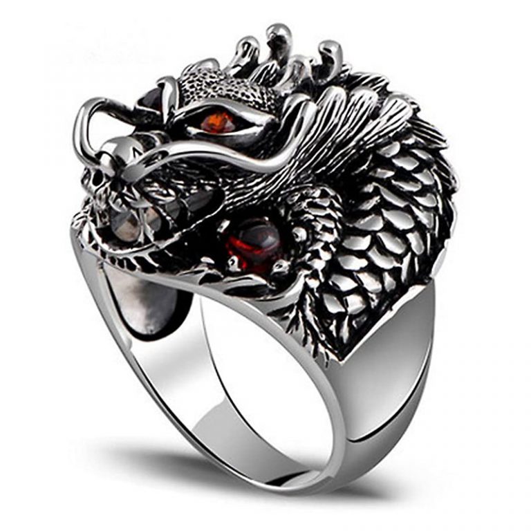 Men's Sterling Silver Dragon Ring - Everything Dragon Shop