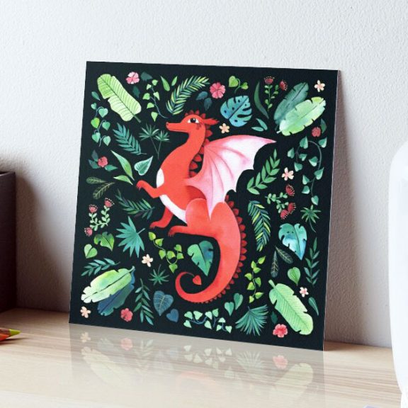Tropical Dragon Art Board Print - Everything Dragon Shop