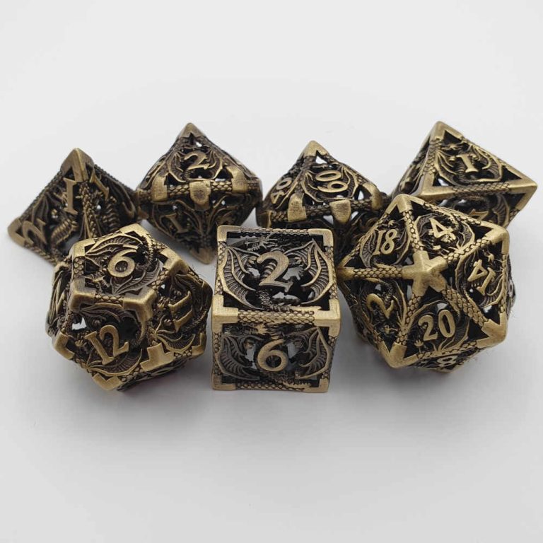 Hollow Silver Dragon Dice Set - Everything Dragon Shop