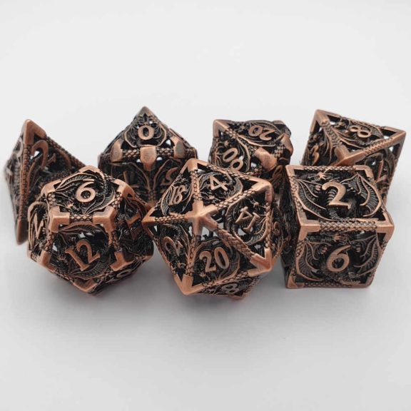 Hollow Copper Dragon Dice Set - Everything Dragon Shop